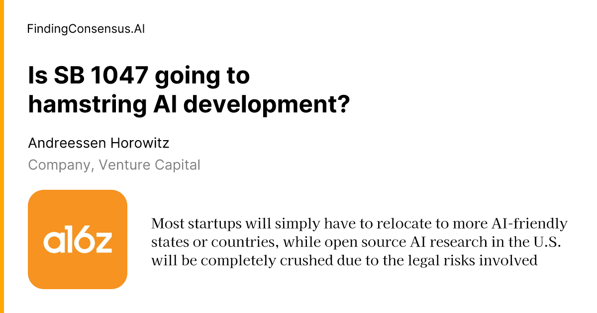 SB 1047 Opinions | Is SB 1047 going to hamstring AI development?